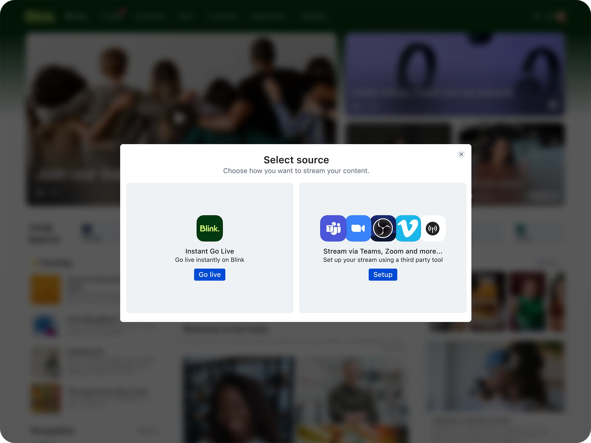 Blink live streaming